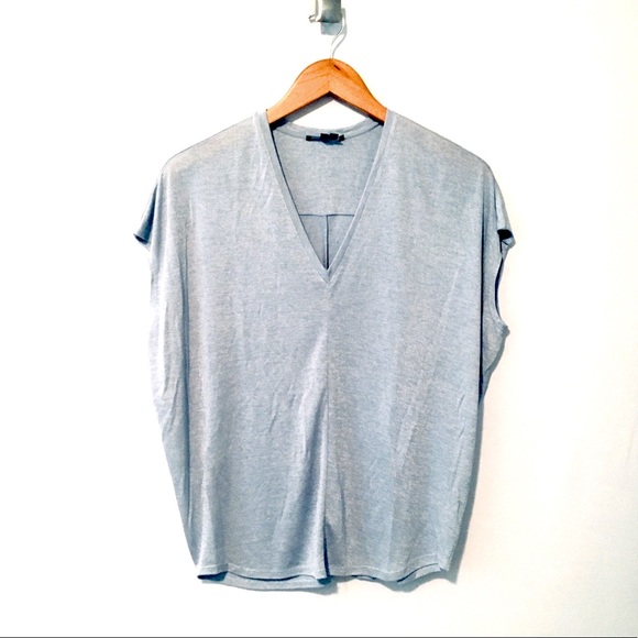 Vince | Tops | Vince V Neck Oversized Box Cut Light Shimmer Blue Xs ...